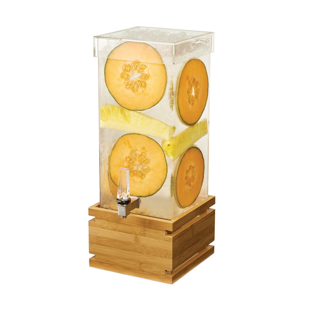 Rosseto® 4 Gal. Rectangle Clear Acrylic Beverage Dispenser with Bamboo ...