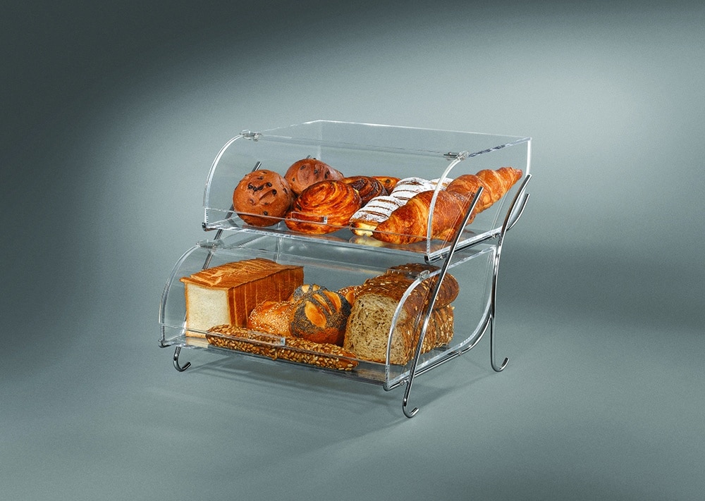 Rosseto® Two-Tier Clear Acrylic Bakery Display Case With Chrome Plated ...