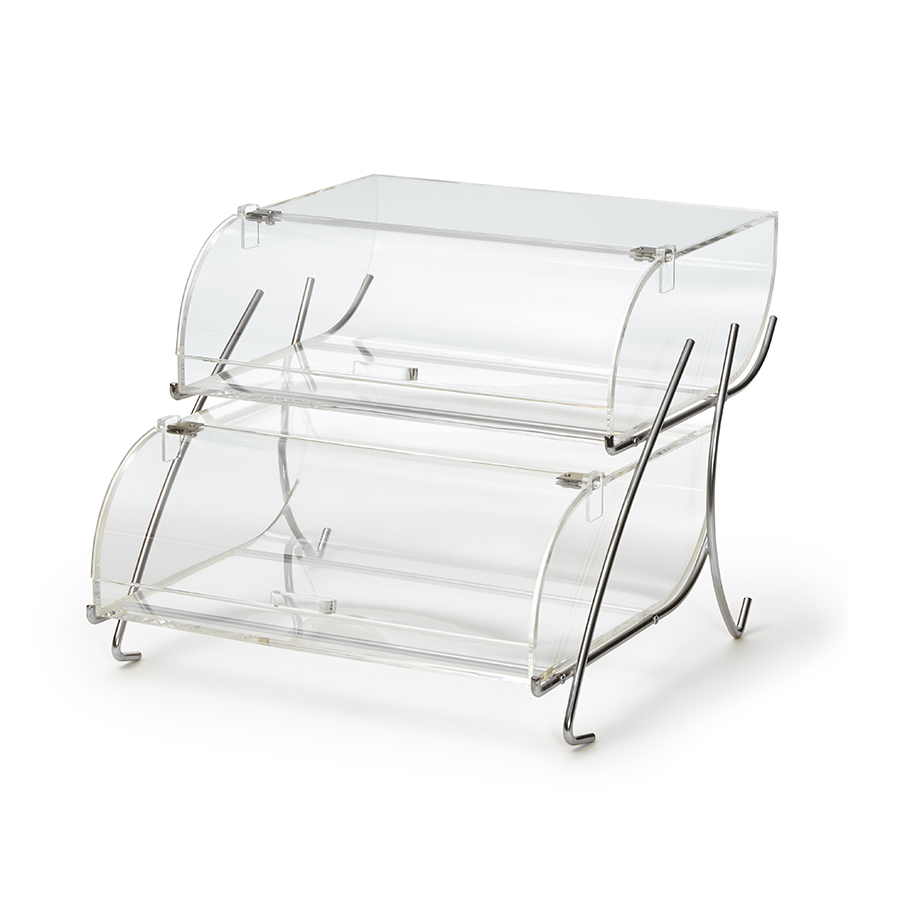 Rosseto® Two-Tier Clear Acrylic Bakery Display Case With Chrome Plated ...