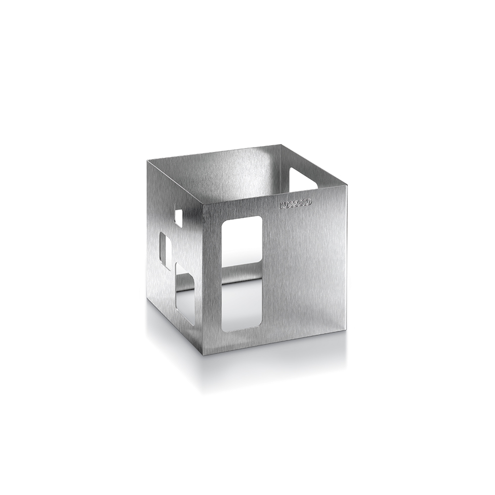7″ Square Stainless Steel Brushed Finish Square Riser - D63177 - Rosseto