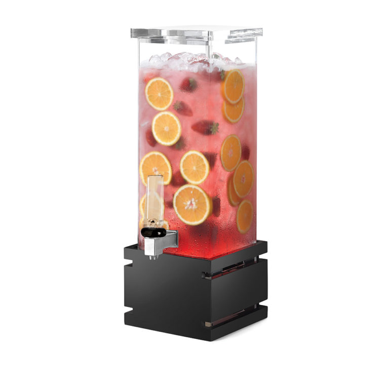 Rosseto® 2 Gallon Square Black Gloss Bamboo Base Beverage Dispenser ...