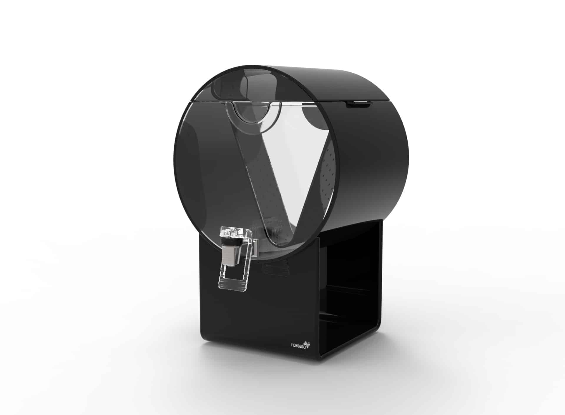 Rosseto® Lucid Barrel 3 Gallon Black Acrylic Infuser Beverage Dispenser ...