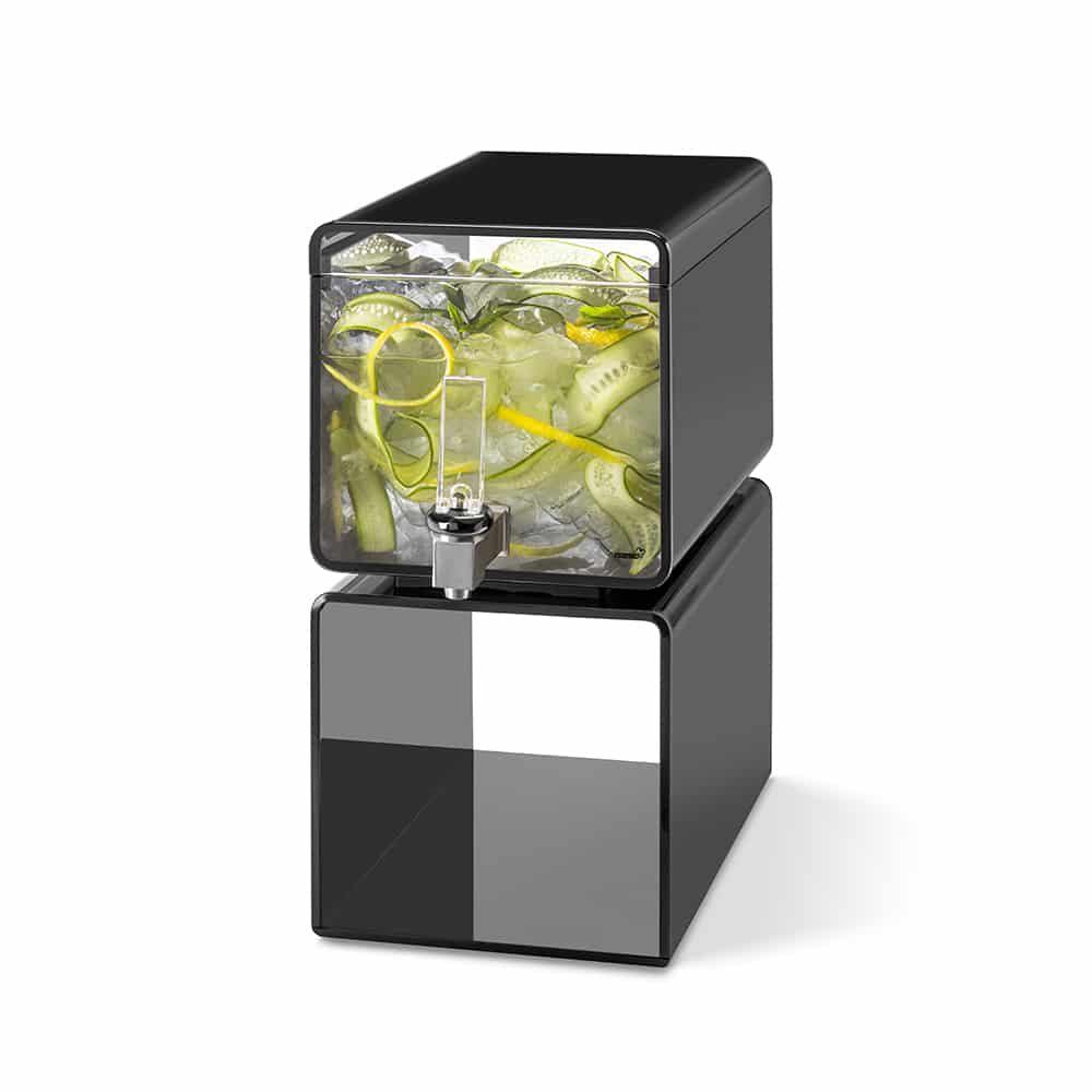 Rosseto® Lucid Cuboid 2 Gallon Black Acrylic Beverage Dispenser - LD188 ...