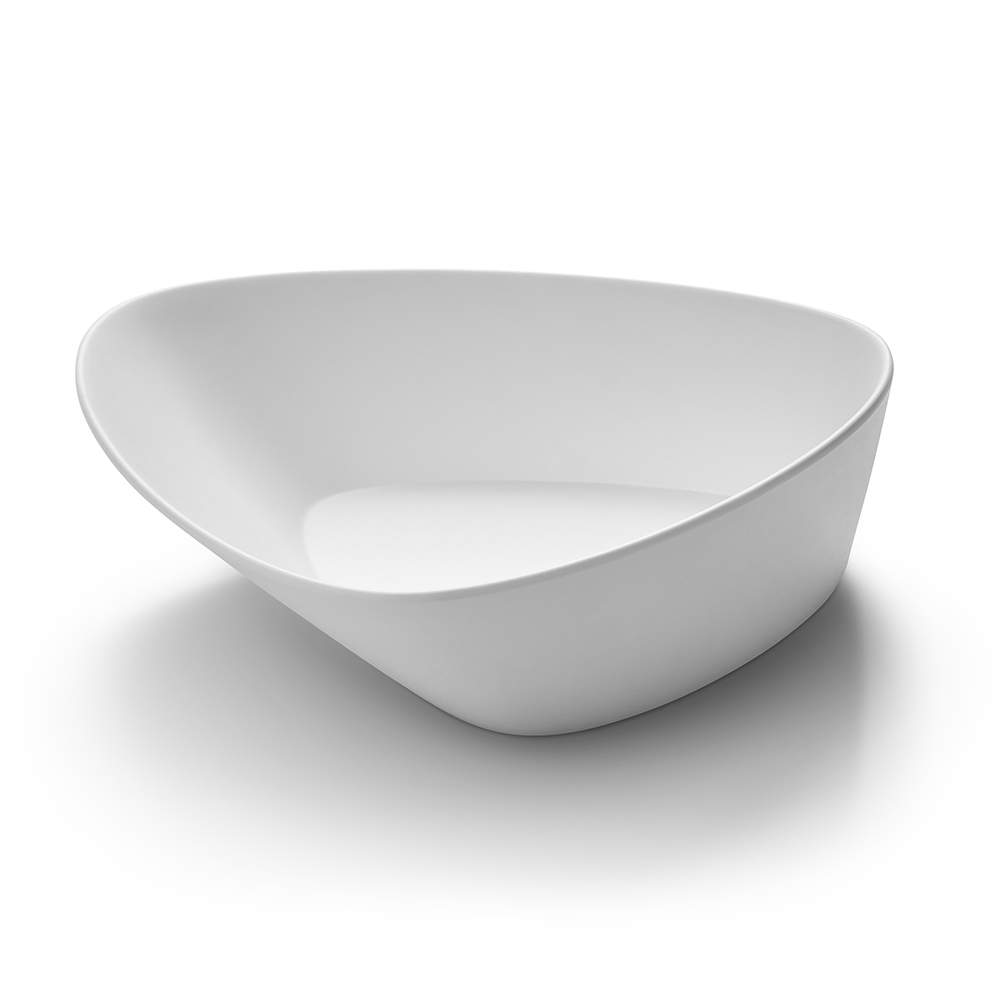 White Large Triangle Melamine Bowl (set of 3 pcs.) - MEL020 - Rosseto