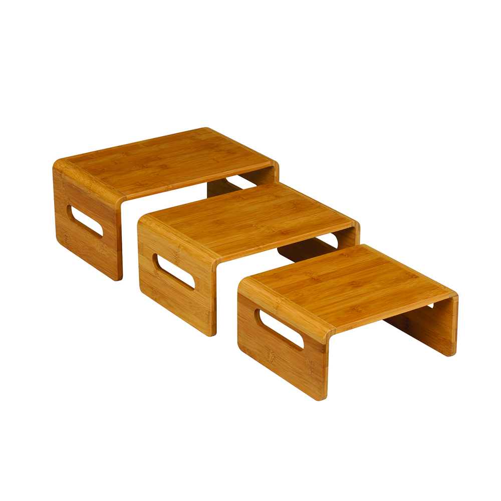 Rosseto® Natural Finish Bamboo Rectangular Risers (Set of 3) - SB101 ...