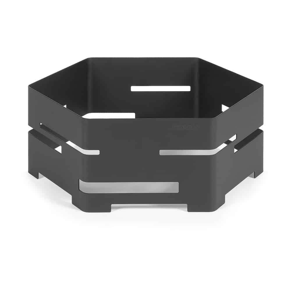 18″ Large Black Matte Steel Hexagon Buffet Riser - SM135 - Rosseto