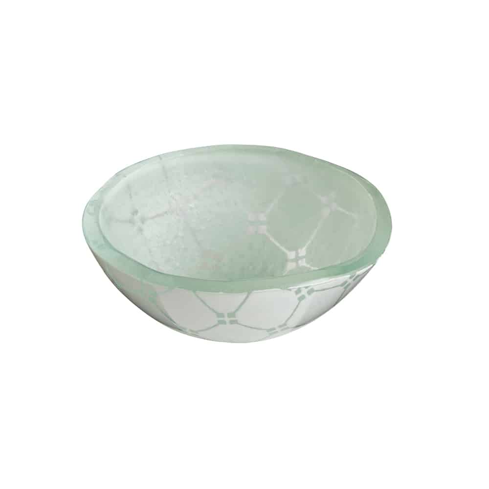 Kalderon Zenit White Mini Round Deep Handmade Glass Bowl, Set of 12 ...