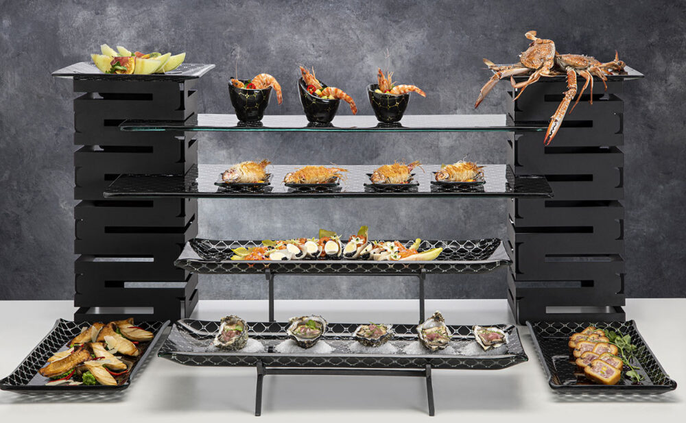 How to Use Risers and Surfaces to Create an Eye-catching Buffet - Rosseto