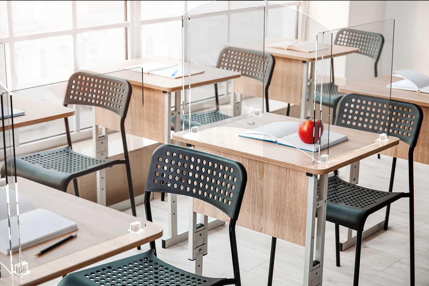 Avant Guarde™ Clear Student Desk Shield with Pass Through, 1 EA - AG024 ...