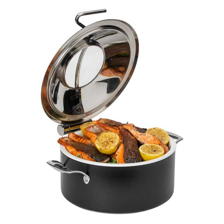 Home Style Black Chafing Pot with Soft Closing Lid & Stainless Steel ...