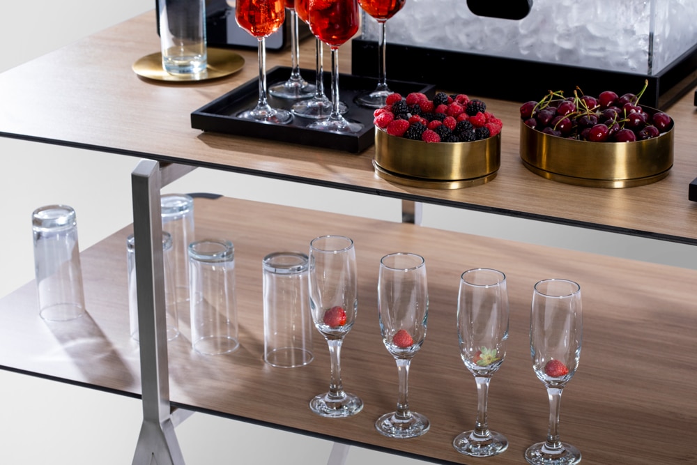 Modulite® 3 Level Kit, Natural Wood 2 Table Top, 1 Shelf, Stainless ...