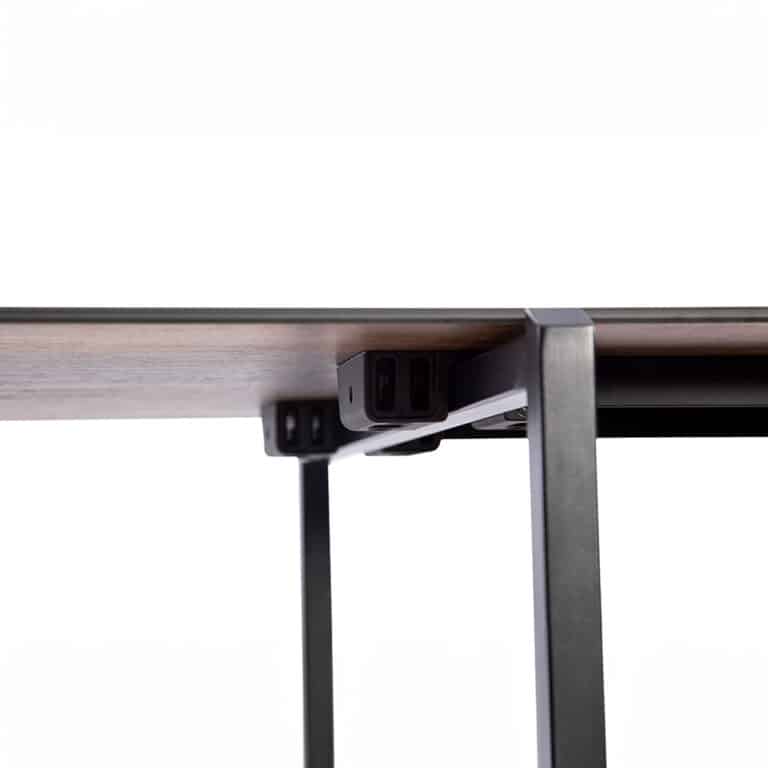 Modulite® 3 Level Kit, Walnut 2 Table Top, 1 Shelf, Black Legs - MT ...