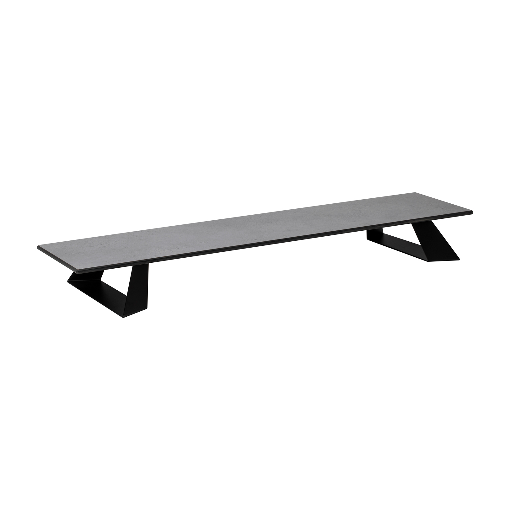 Alto Narrow Rectangle Concrete Gray HPL Riser w/3" Black Legs, 1 EA ...