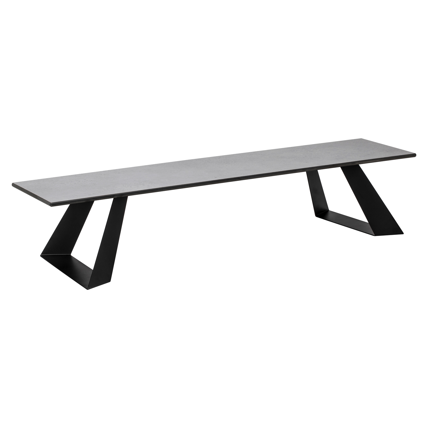 Alto Narrow Rectangle Concrete Gray HPL Riser w/6" Black Legs, 1 EA ...