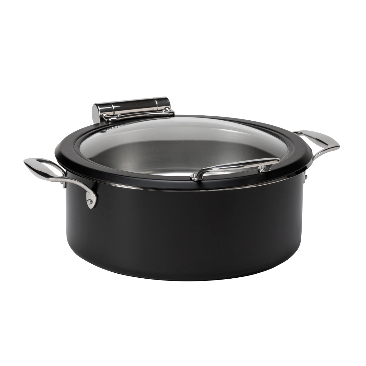 Le Dish Black Round Chafing Pot 4.8 Qt, 1 EA - GWD300EL-BK - Rosseto