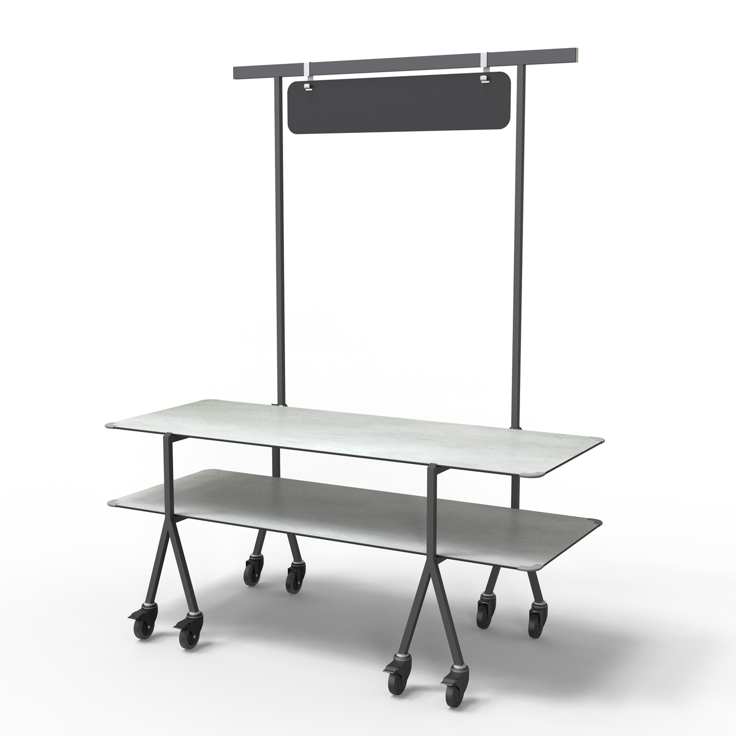 Modulite™ 2 Level Kit, Concrete Gray 2 Tabletop, Chalkboard, Black ...